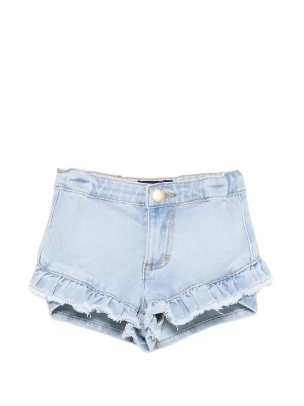 MOLO Agnetha Denim Shorts With Ruffle Hem - Blue