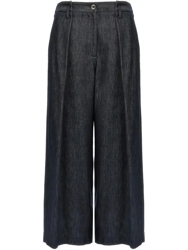 Brunello Cucinelli Crop Wide Leg Pants - Blue