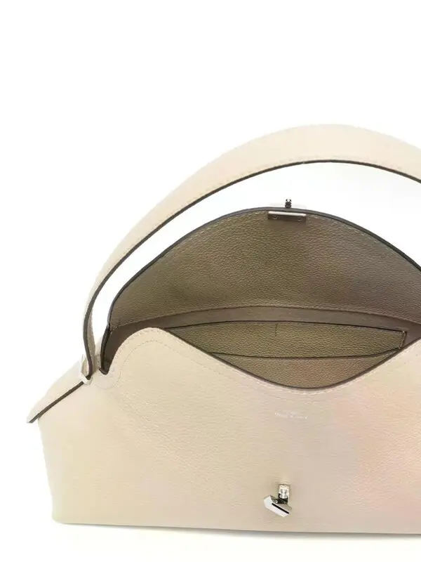TOTEME Medium Grained-leather T-lock Shoulder Bag - Neutrals