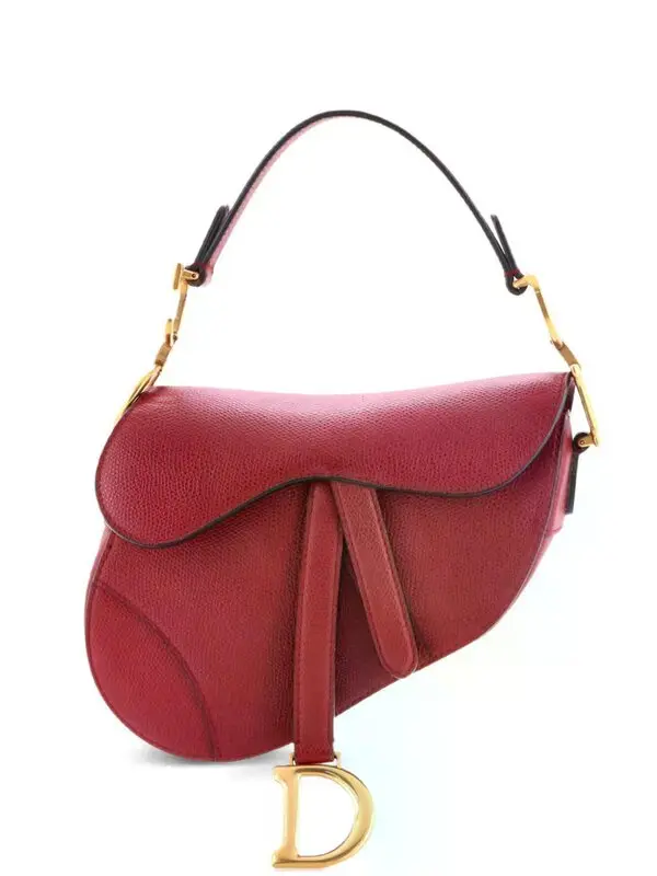 Dior Saddle Handbag Leather Mini Shoulder Bag - Red