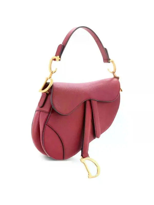 Dior Saddle Handbag Leather Mini Shoulder Bag - Red