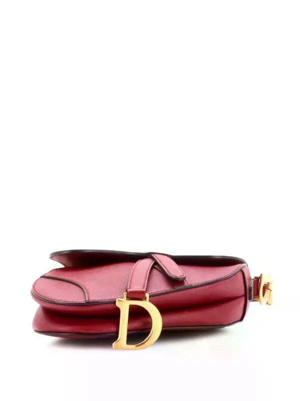 Dior Saddle Handbag Leather Mini Shoulder Bag - Red