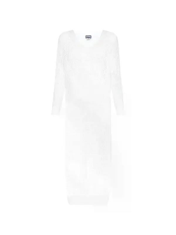 Vilebrequin Crochet-knit Long-sleeved Dress - White