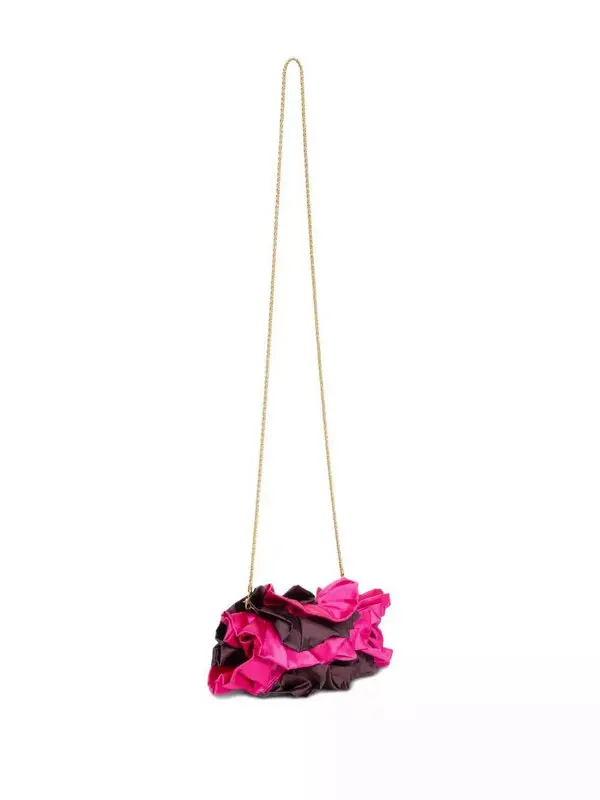 Dries Van Noten Ruffle Satin Clutch