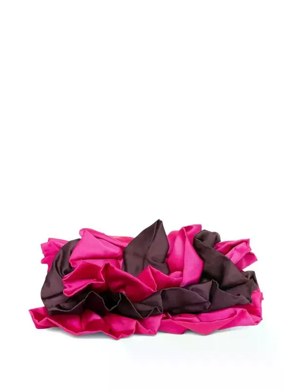 Dries Van Noten Ruffle Satin Clutch