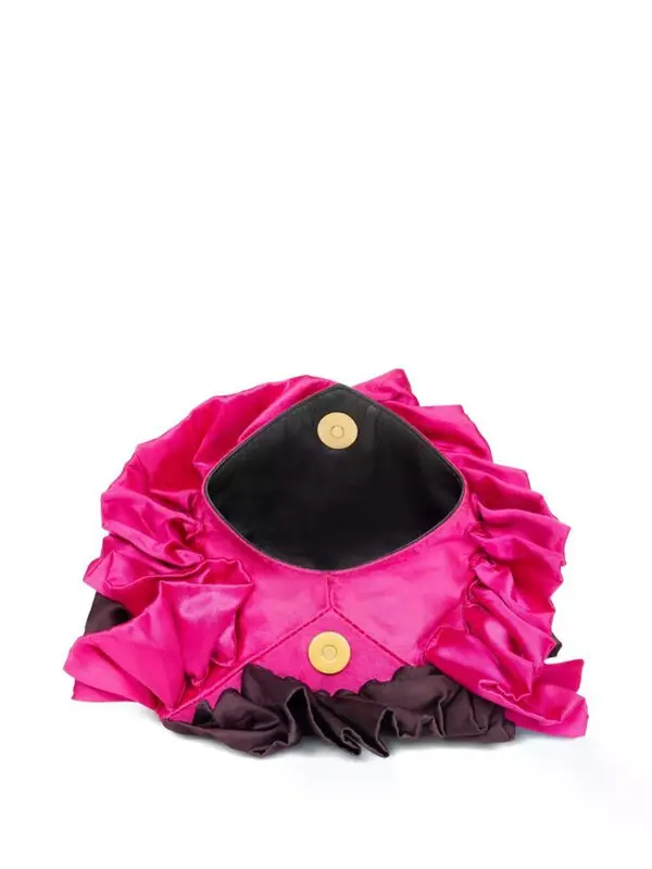 Dries Van Noten Ruffle Satin Clutch