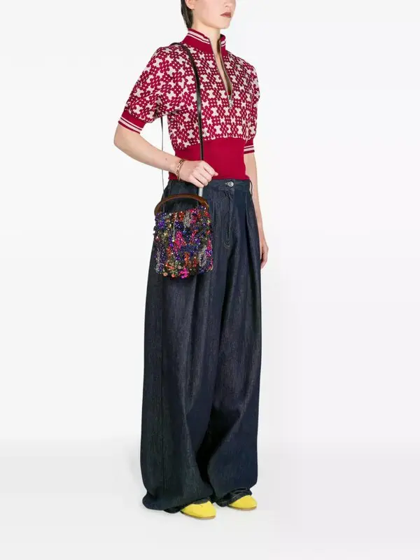 Dries Van Noten Embellished Micro Tote Bag - Black