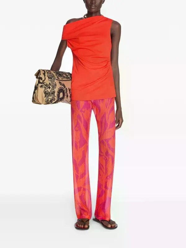 Dries Van Noten Off-shoulder Jersey Top - Orange