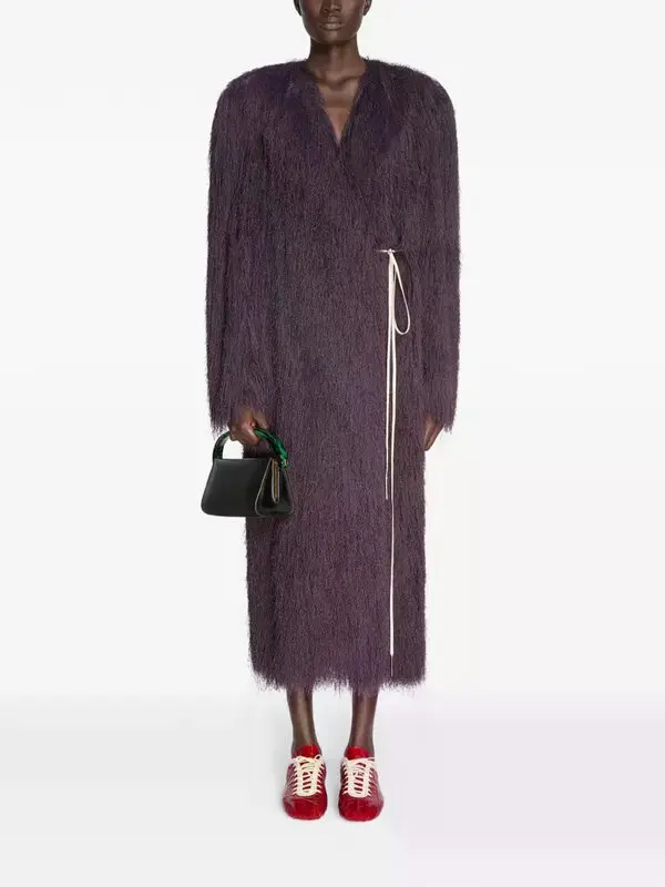 Dries Van Noten Fringed Coat - Purple