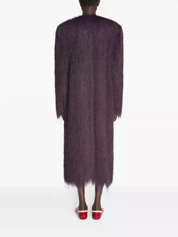 Dries Van Noten Fringed Coat - Purple