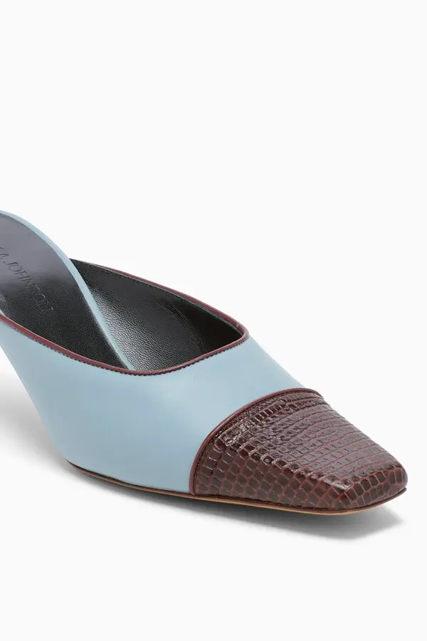 Ulla Johnson Mix Media Mid Heel Mule - Arctic