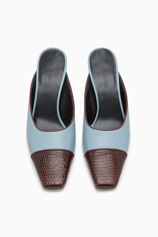 Ulla Johnson Mix Media Mid Heel Mule - Arctic