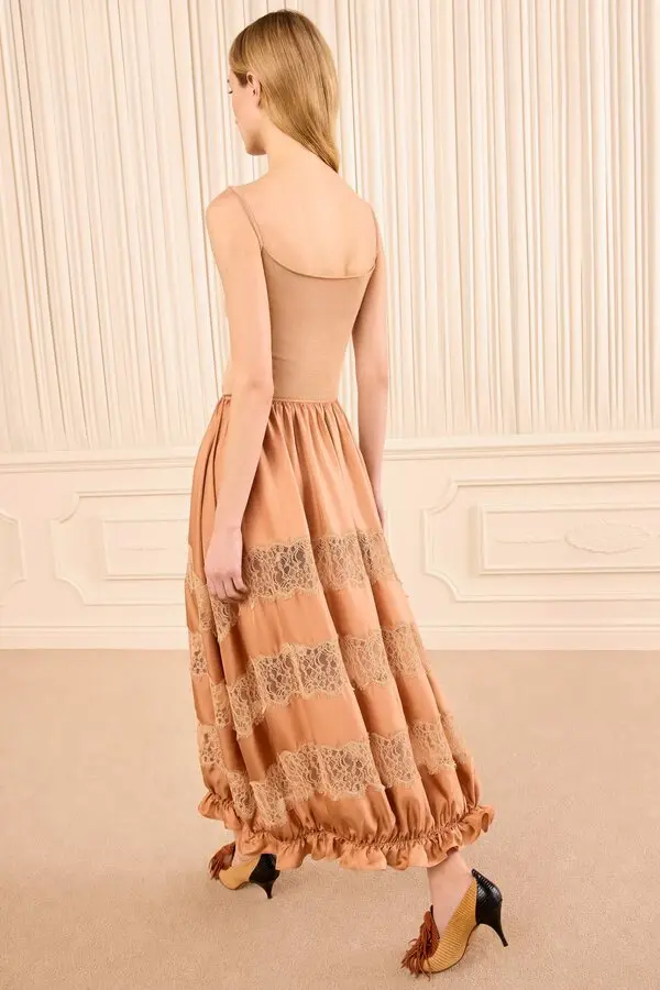 Ulla Johnson Chantal Silk Midi Skirt - Macaroon
