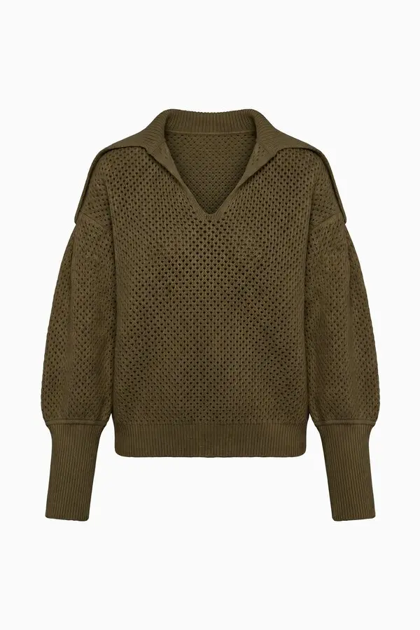 Ulla Johnson Lila Wool Knit Pullover - Militaire