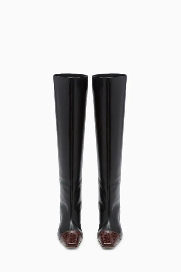 Ulla Johnson Mix Media Mid Heel Boots