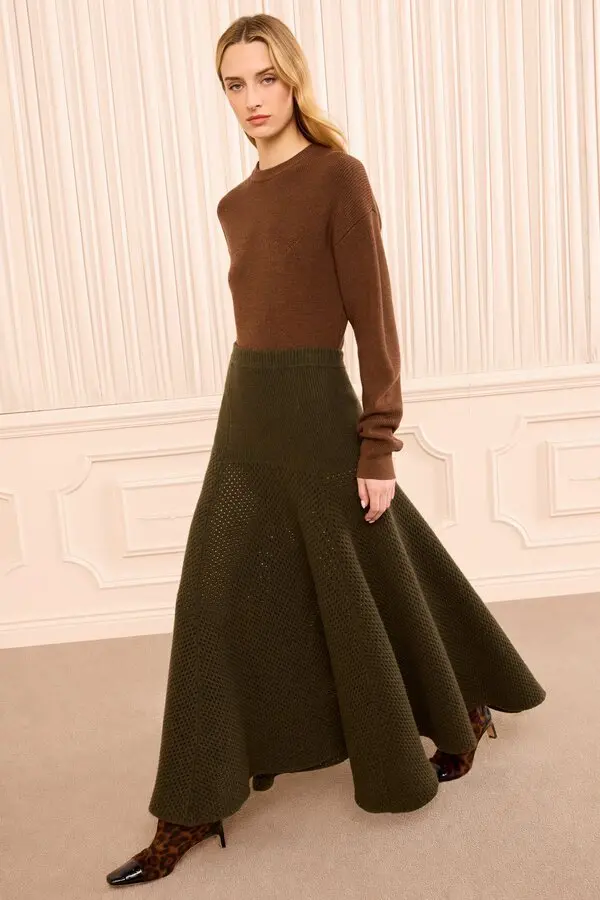 Ulla Johnson Lucia Wool Knit Maxi Skirt