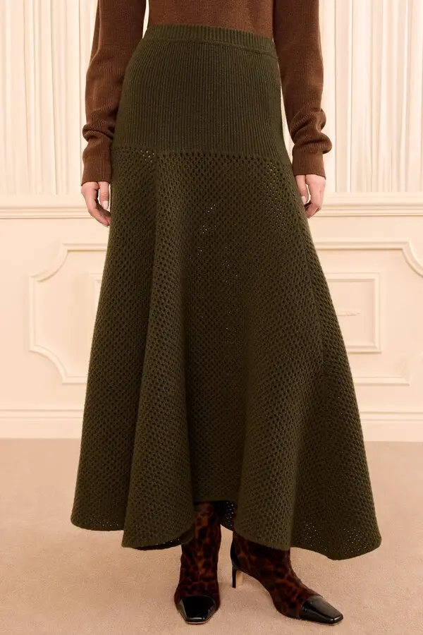 Ulla Johnson Lucia Wool Knit Maxi Skirt