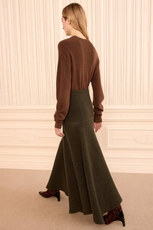 Ulla Johnson Lucia Wool Knit Maxi Skirt