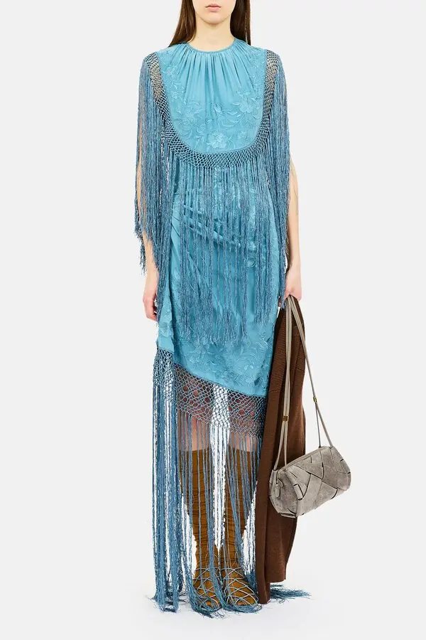 Ulla Johnson Nerine Silk Fringe Dress - Beryl