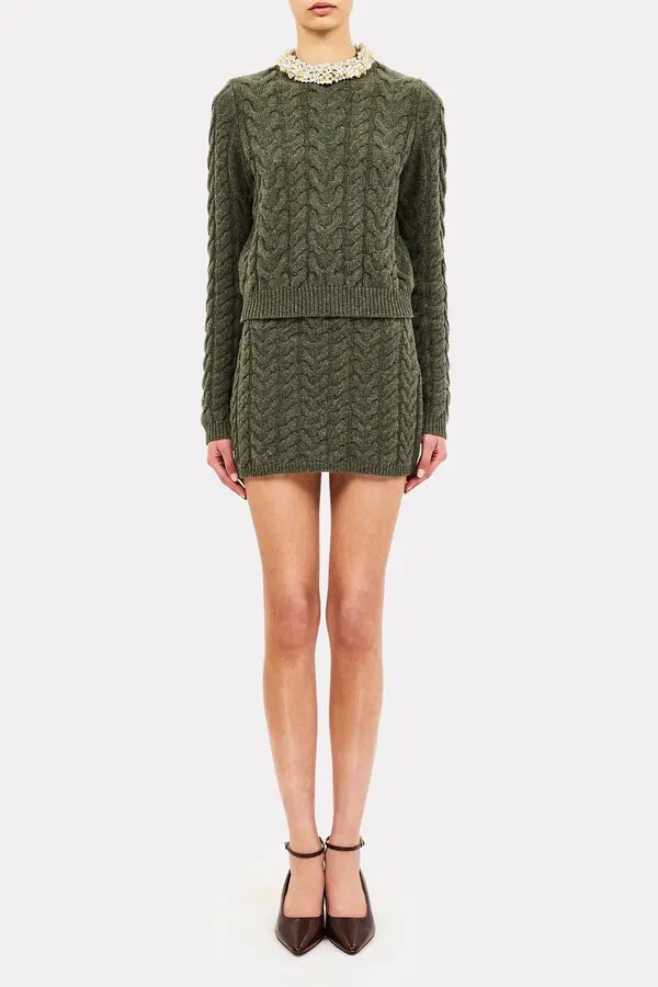 Ulla Johnson Marlie Cropped Knit Pullover With Embell