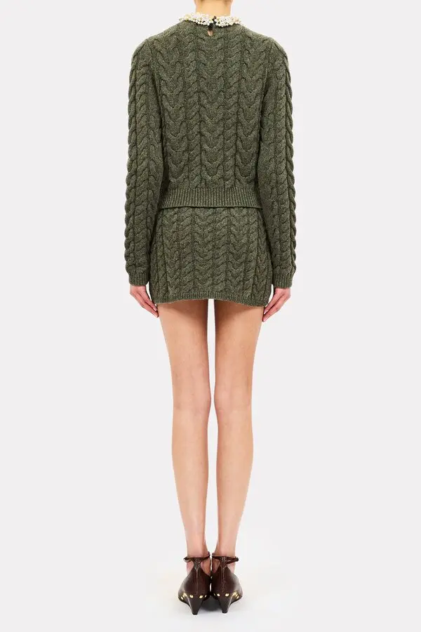 Ulla Johnson Marlie Cropped Knit Pullover With Embell