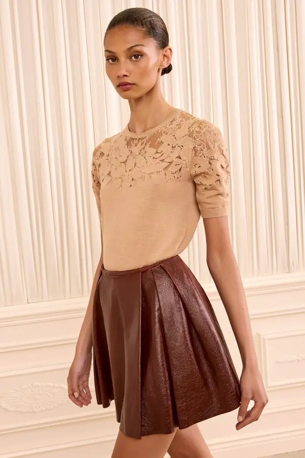 Ulla Johnson Sophie Leather Mini Skirt - Cognac