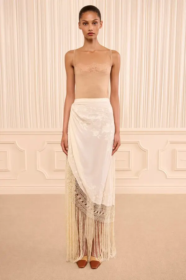 Ulla Johnson Lark Silk Fringe Skirt