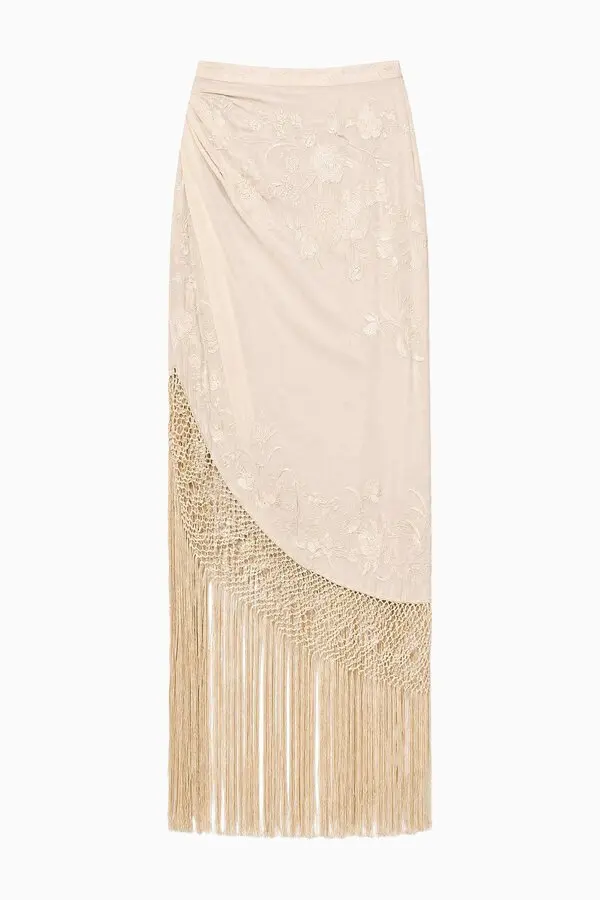 Ulla Johnson Lark Silk Fringe Skirt