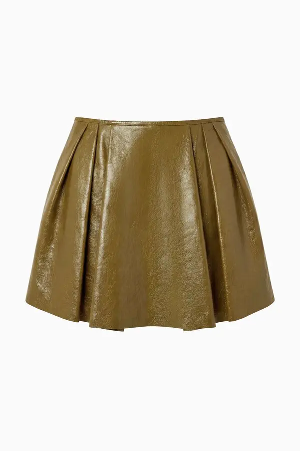 Ulla Johnson Sophie Lambskin Patent Leather Mini Skirt - Lichen