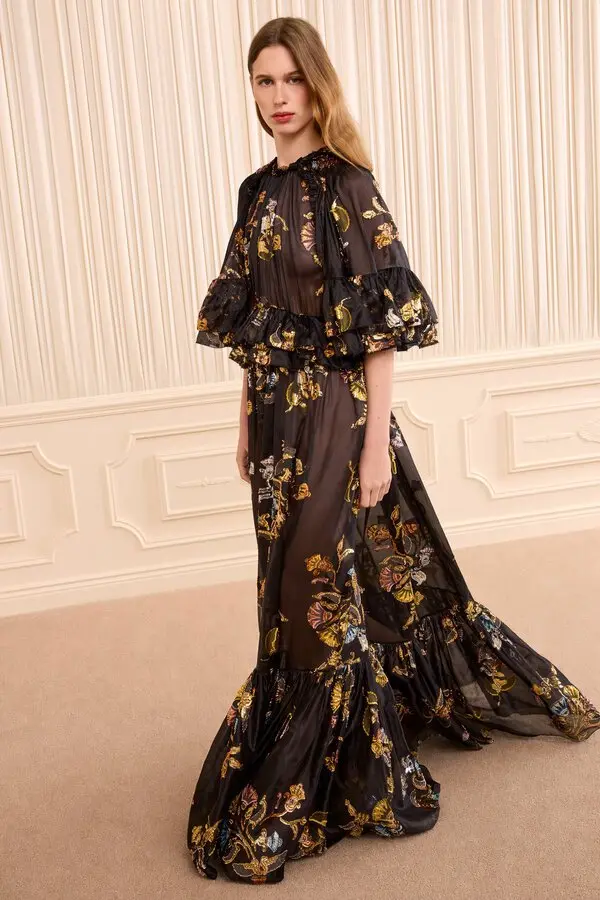 Ulla Johnson Diann Ruffled Silk Gown - Raven