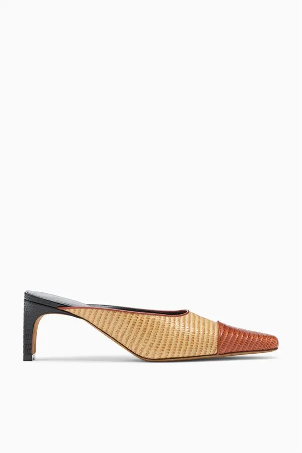 Ulla Johnson Mix Media Mid Heel Mule