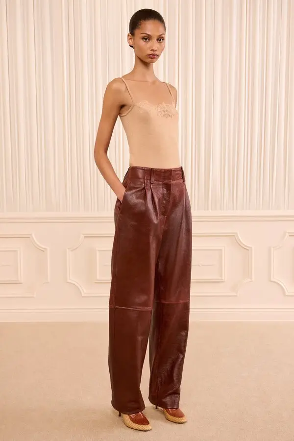 Ulla Johnson Keiran Leather Pants - Cognac