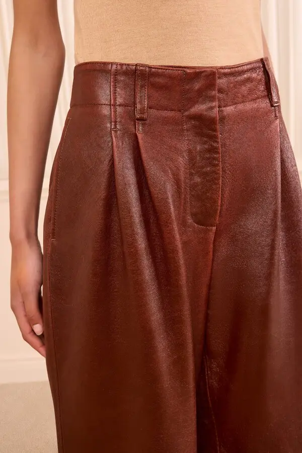 Ulla Johnson Keiran Leather Pants - Cognac