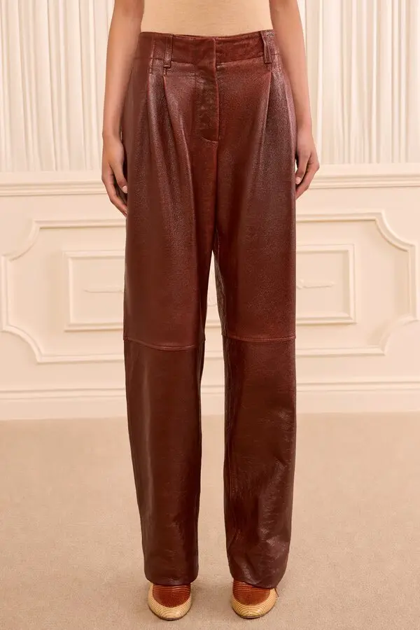 Ulla Johnson Keiran Leather Pants - Cognac