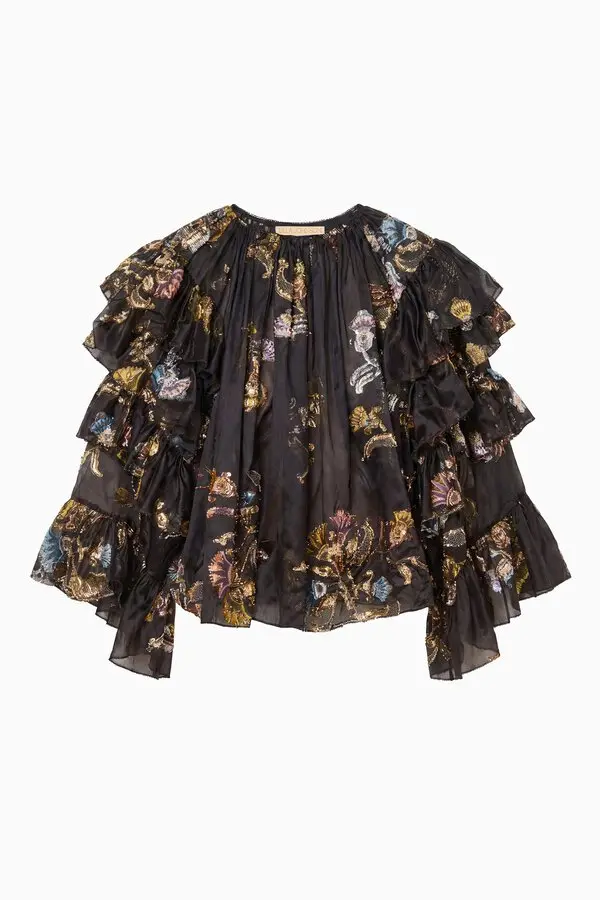 Ulla Johnson Elice Ruffled Silk Blouse