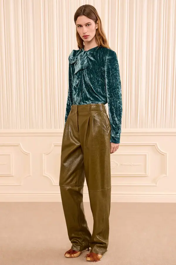 Ulla Johnson Keiran Lambskin Leather Pants - Lichen