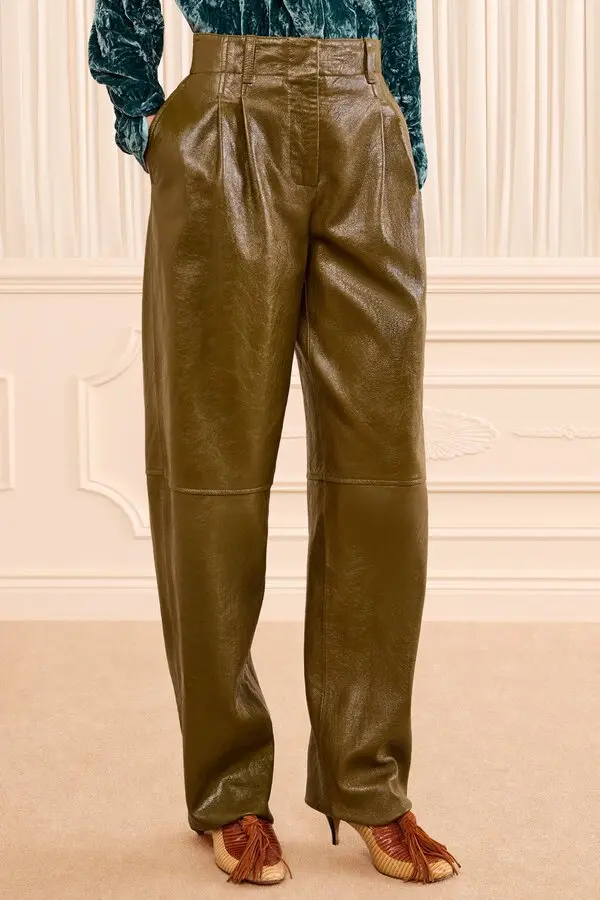 Ulla Johnson Keiran Lambskin Leather Pants - Lichen
