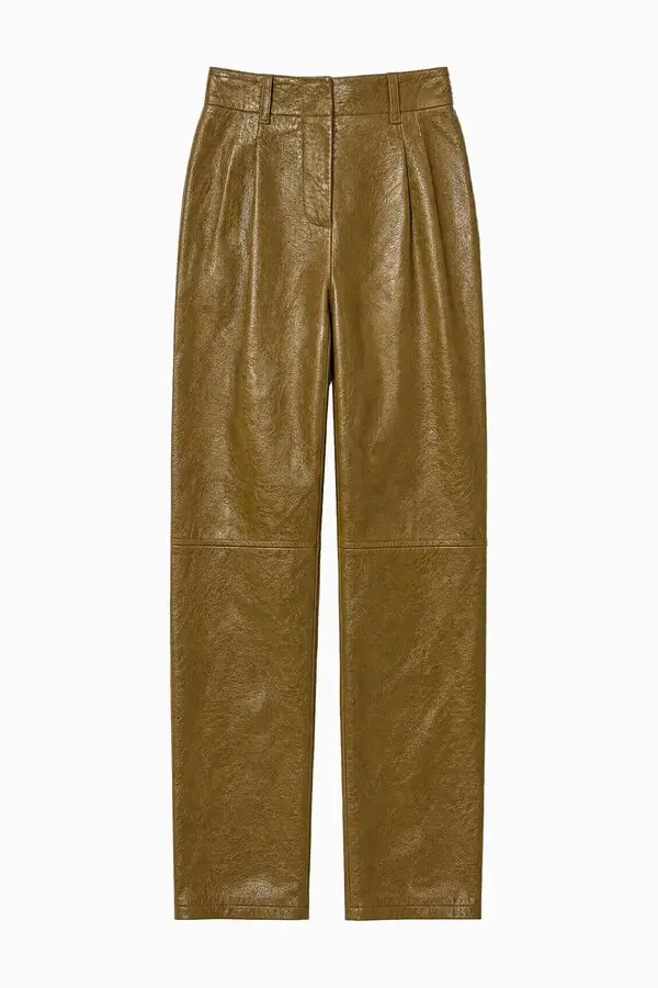 Ulla Johnson Keiran Lambskin Leather Pants - Lichen