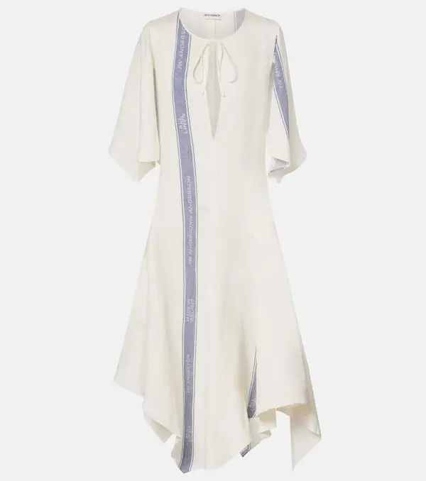JW Anderson Asymmetric Linen Maxi Dress - White