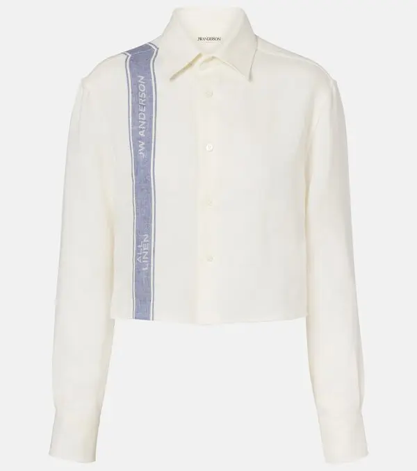JW Anderson Cropped Linen Shirt - White