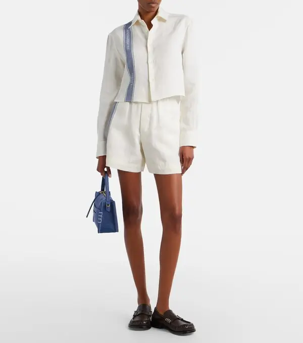 JW Anderson Cropped Linen Shirt - White