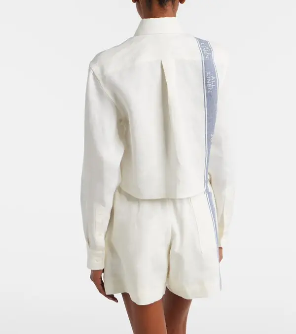 JW Anderson Cropped Linen Shirt - White