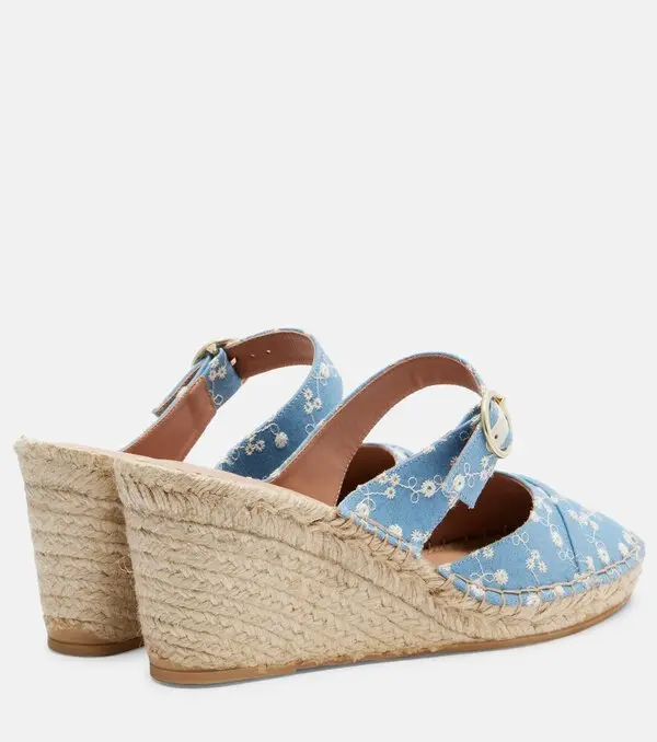 MALONE SOULIERS Farah Denim Espadrille Wedges
