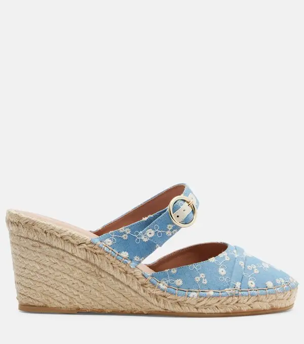 MALONE SOULIERS Farah Denim Espadrille Wedges