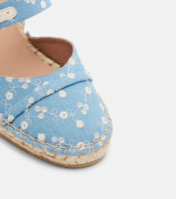 MALONE SOULIERS Farah Denim Espadrille Wedges