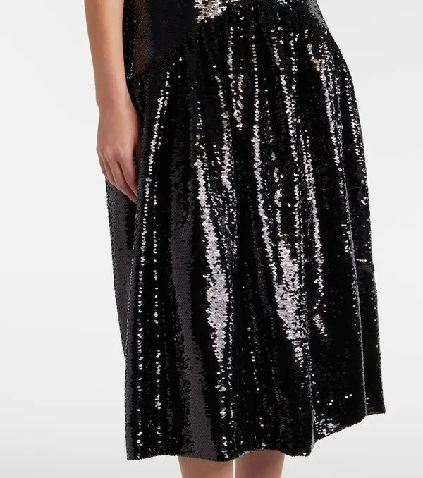 Simone Rocha Sequined Midi Dress - Black