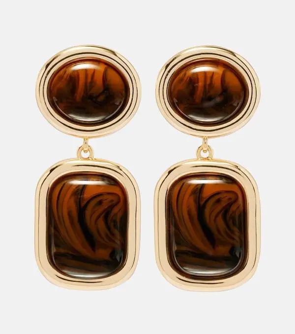 SELF-PORTRAIT Embellished Drop Earrings - Gold