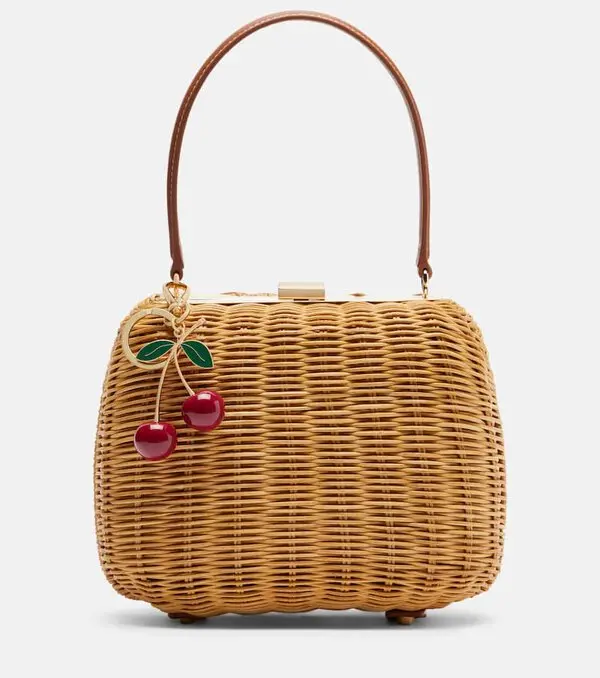 SELF-PORTRAIT Mini Rattan Top-handle Bag