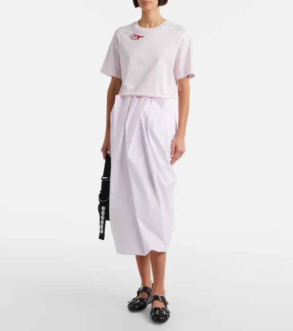 Simone Rocha Embellished Cotton Jersey T-shirt - Pink