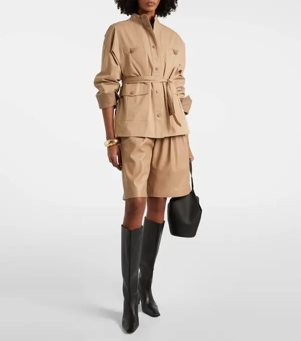 YVES SALOMON Belted Cotton Jacket - Beige
